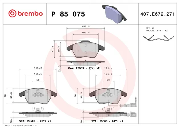 Brake pad Brembo P 85 075