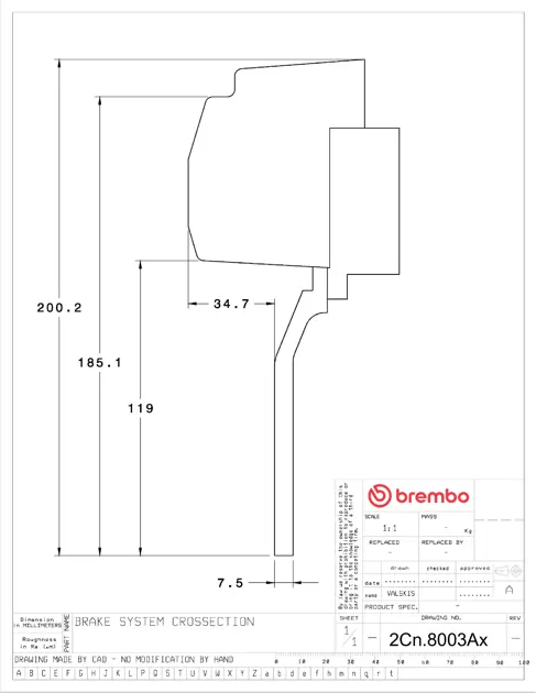 SPORT | TY3 brake disc Brembo 2C2.8003A_