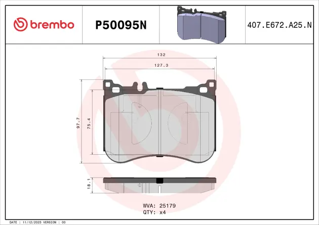 Brake pad Brembo P50095N