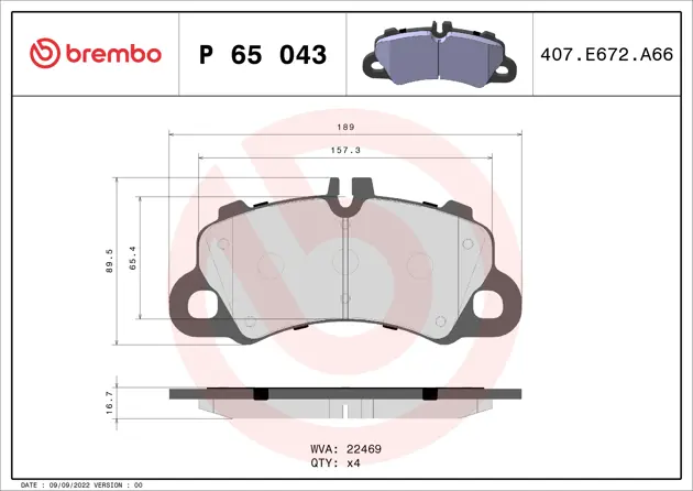Brake pad Brembo P 65 043