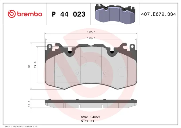 Brake pad Brembo P 44 023